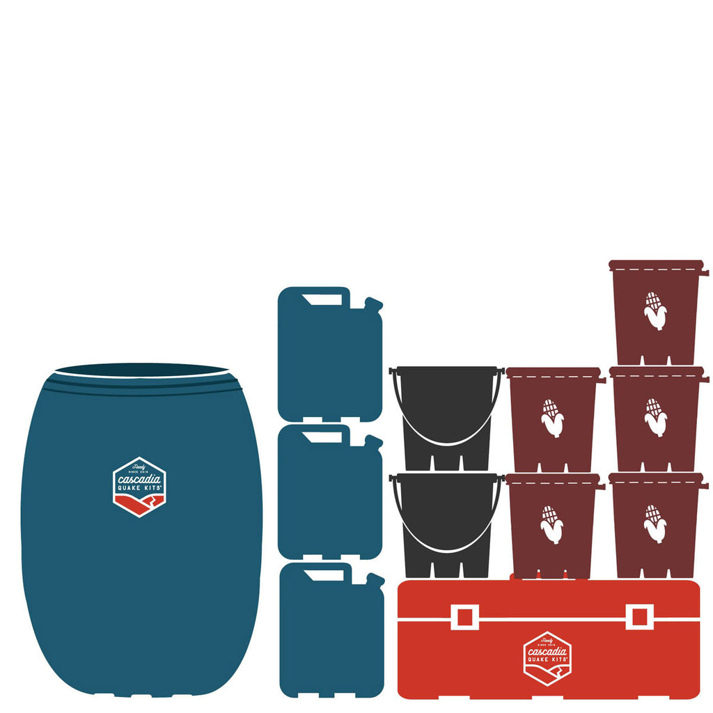 Two-Week Comprehensive Earthquake Kit-5 Person – Cascadia Ready